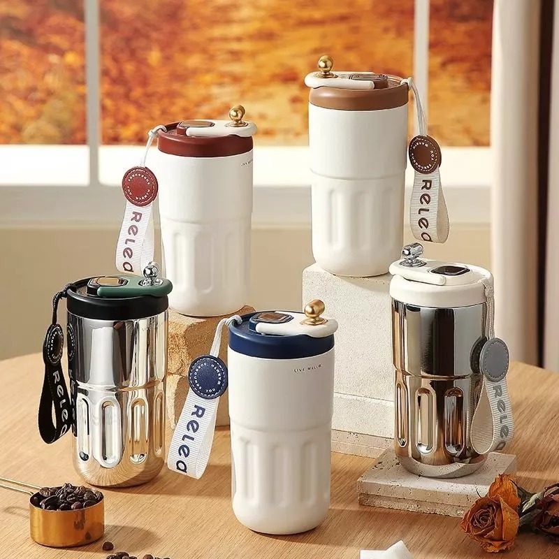 TERMOS Plain LED Carrying Stainless Steel Drinking Glass Thermos I Lock ...