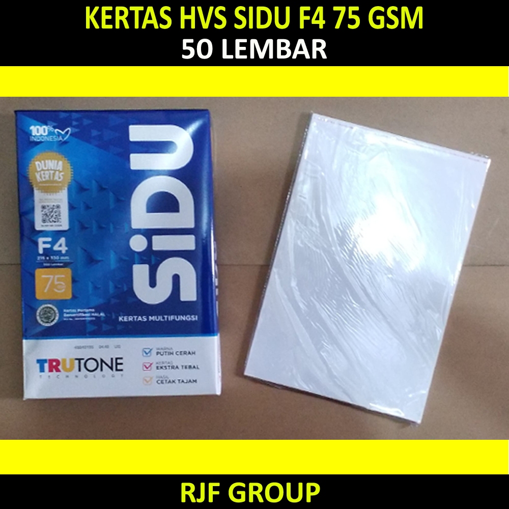 Sidu F4 HVS PAPER 75 gsm 50 SHEETS | Shopee Malaysia