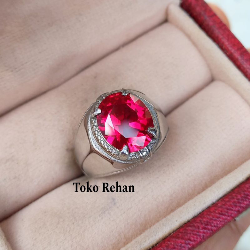 MERAH Siam FULL CUTTING RED STONE RING | Shopee Malaysia