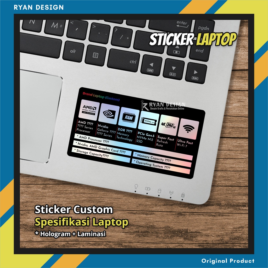 Custom Laptop Logo Sticker Laptop Feature Specifications Sticker Nvidia ...