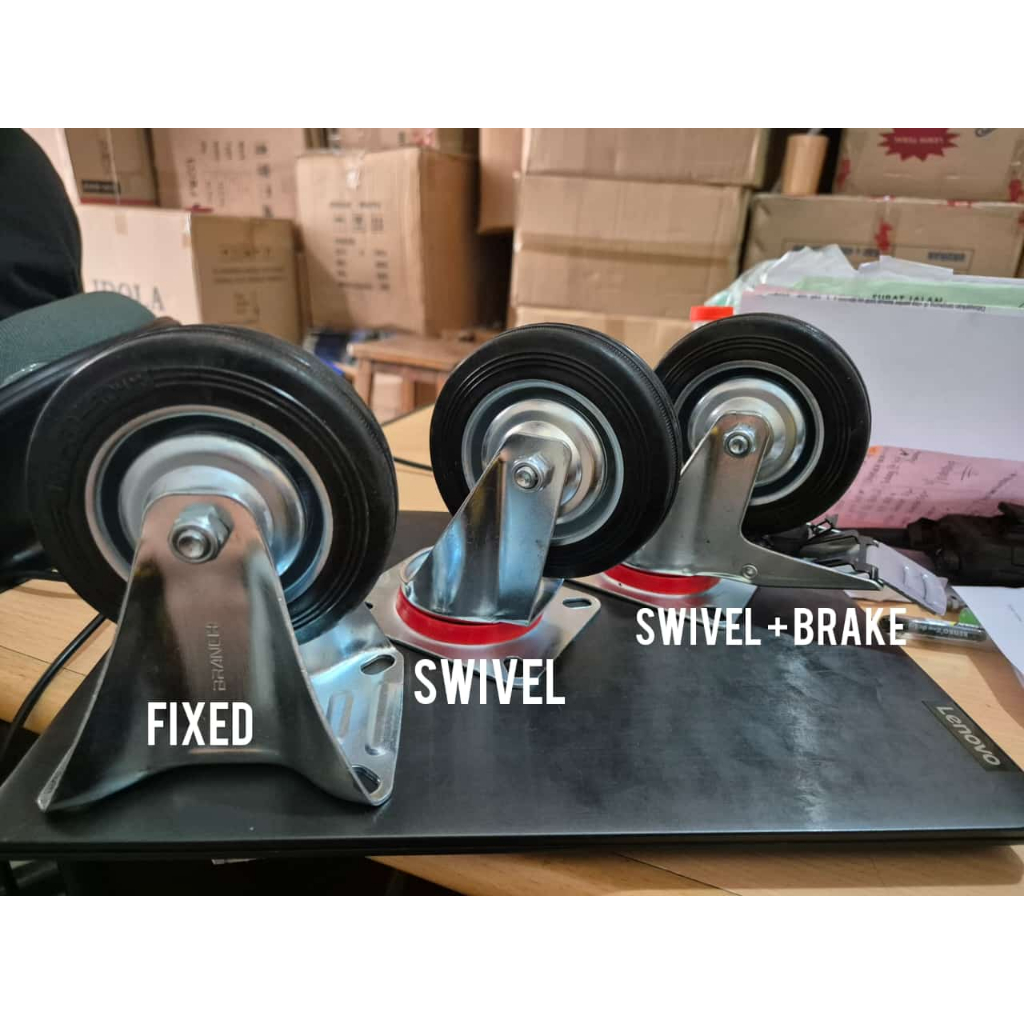 Branch 4 inch rubber industrial Trolley wheels dead / on / caster wheel ...