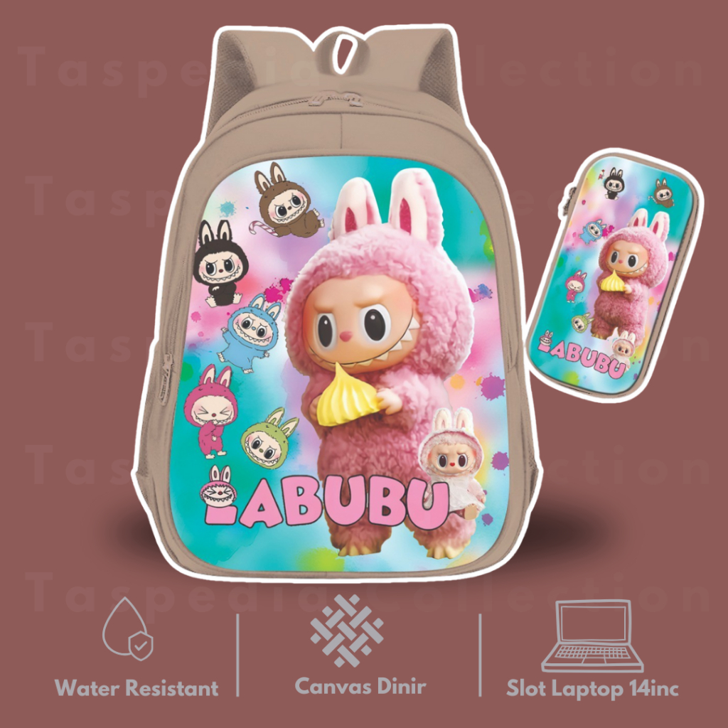 Labubu Motif Backpack for Girls Elementary School Kindergarten Cool ...