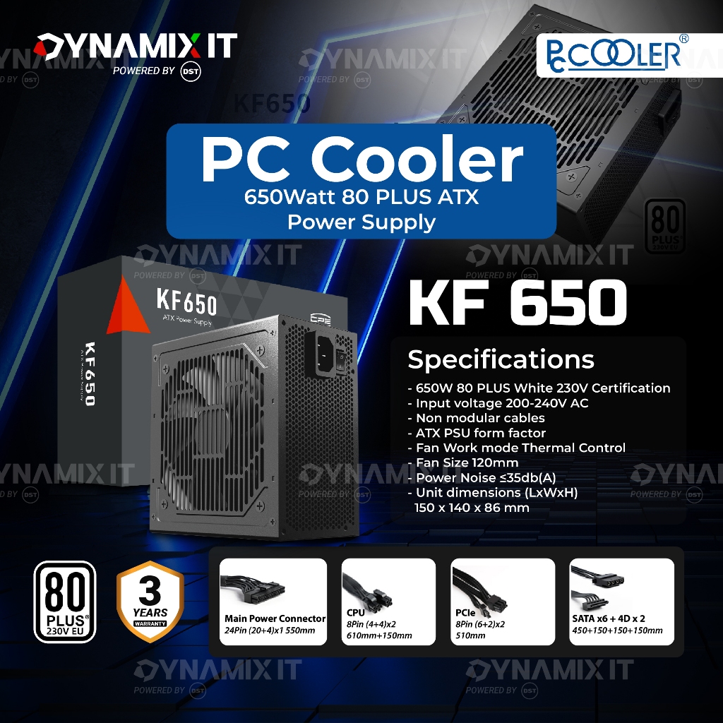 Pc Cooler PSU KF650 550Watts 80 Plus Power Supply - Black | Shopee Malaysia