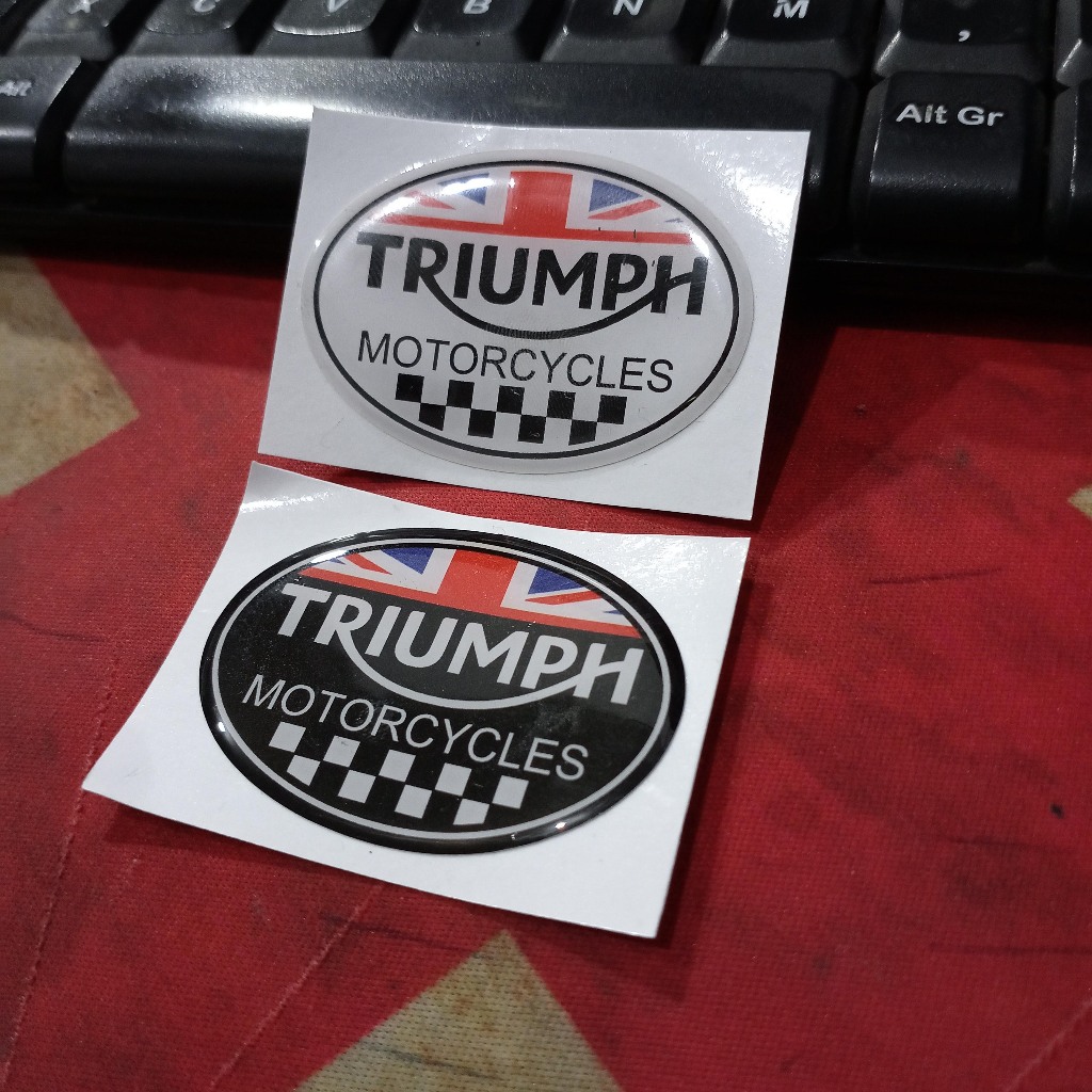 Triumph Oval Resin Embossed Sticker 3D Flexible Lycal Sticker Small ...