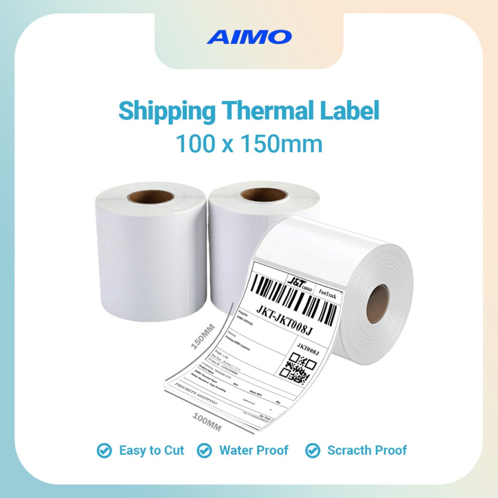 Aimo Thermal Paper 100 x 150mm A6 - 500 pcs - Paper Label Sticker ...