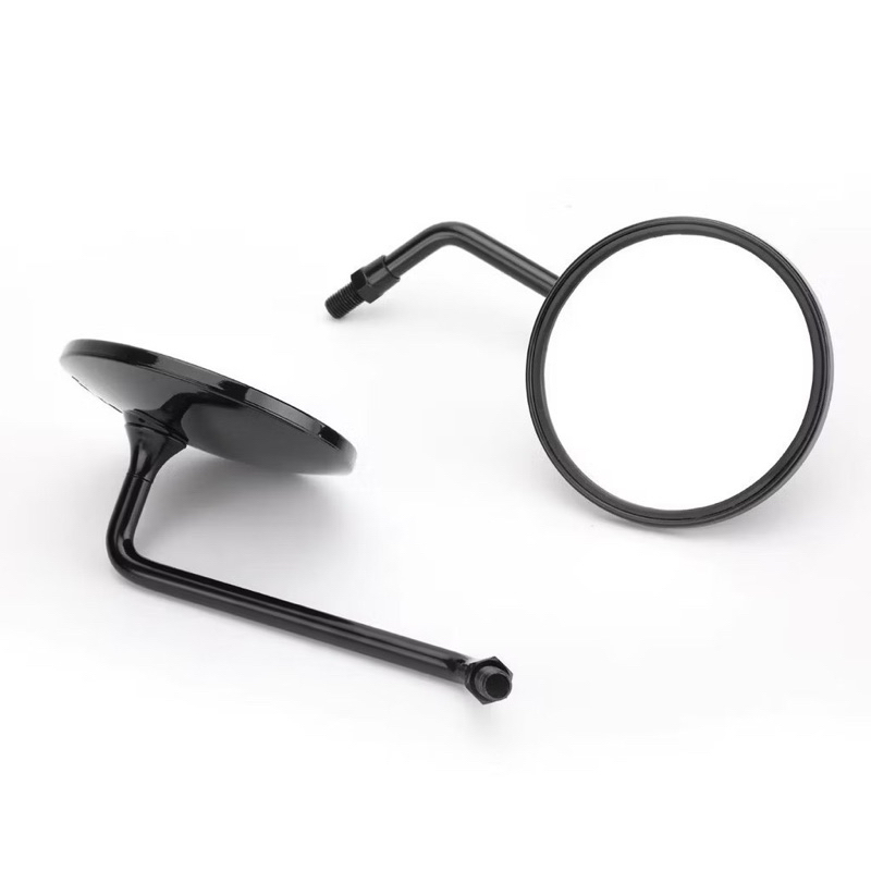 Classic Retro Round Black Short Stem Vespa Mirrors with Convex Mirrors ...