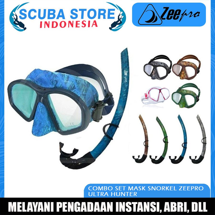 Zeepro Ultra Hunter Camouflage Snorkel Low Volume Mask Set Combo ...