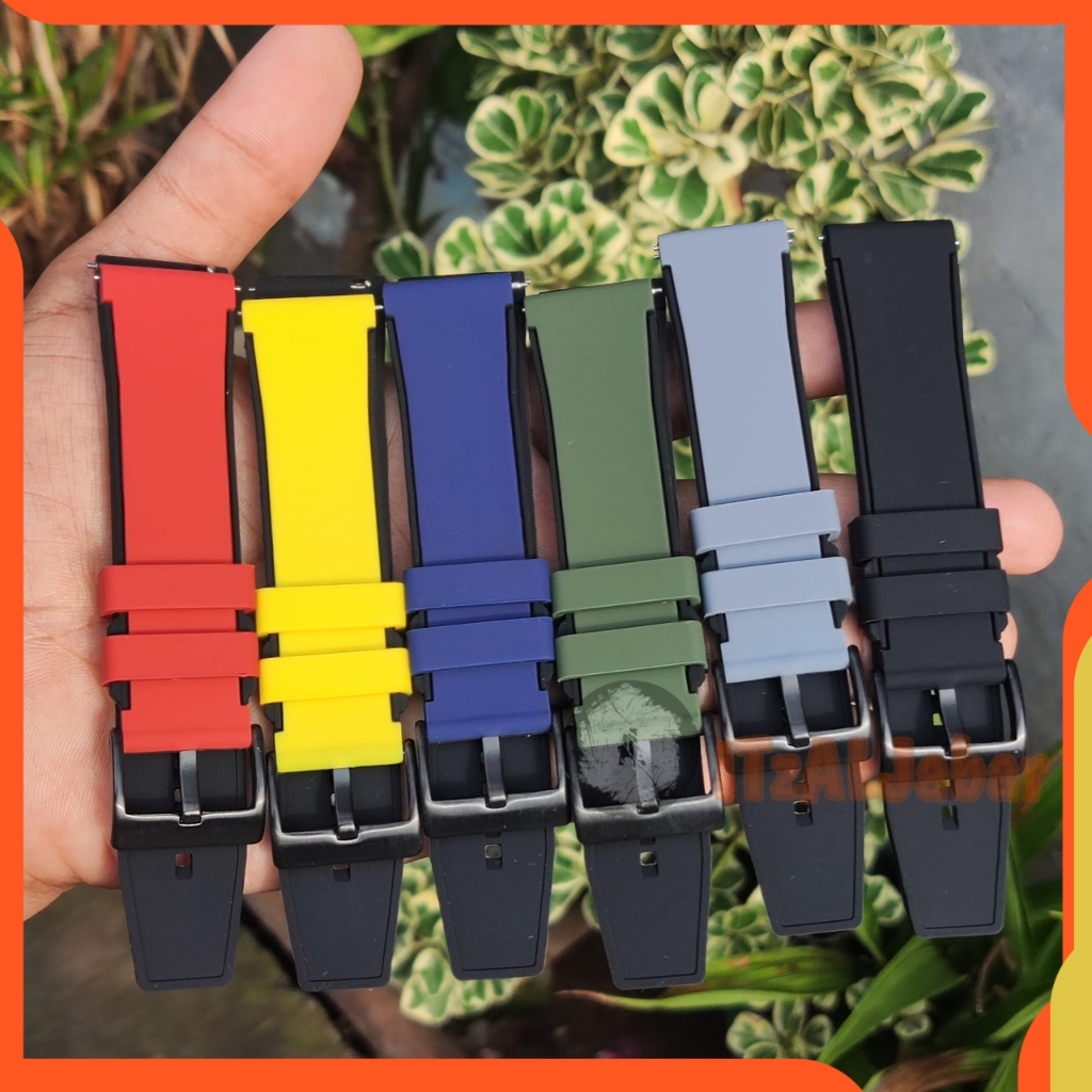 Rubber watch strap 2 color soft silicone rubber watch strap (spring bar ...
