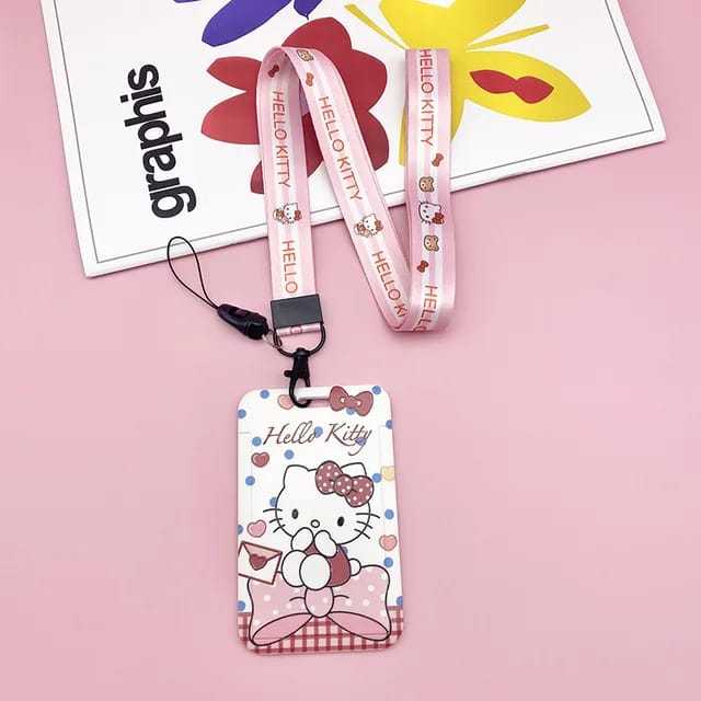 GANTUNGAN (Hellokitty) Lanyard Hanger ID Card Name Tag Card Name Card ...