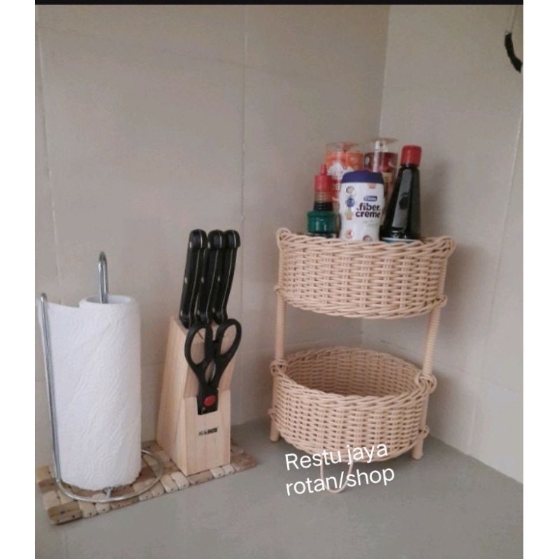 Aesthetic ONION RACK KITCHEN SPICE RACK, aesthetic Rattan/synthetic ...