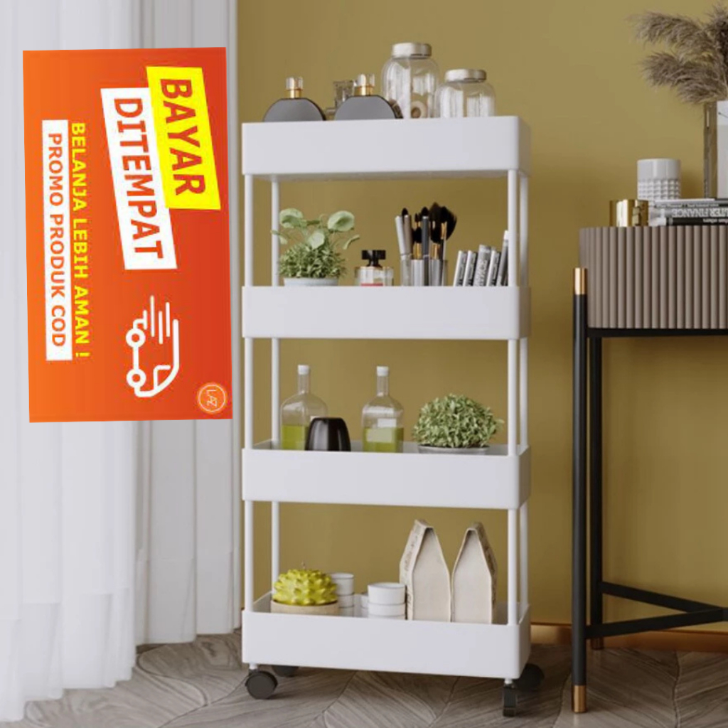 Kitchen shelf, toilet shelf, multi-purpose stacking shelf, push shelf ...