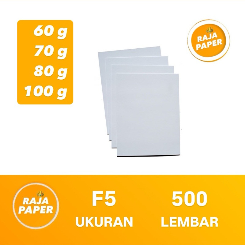 Hvs Paper Size F5 500 Sheets 60 70 80 100 Gsm Gr Grams ( 165 Mm x 215 ...
