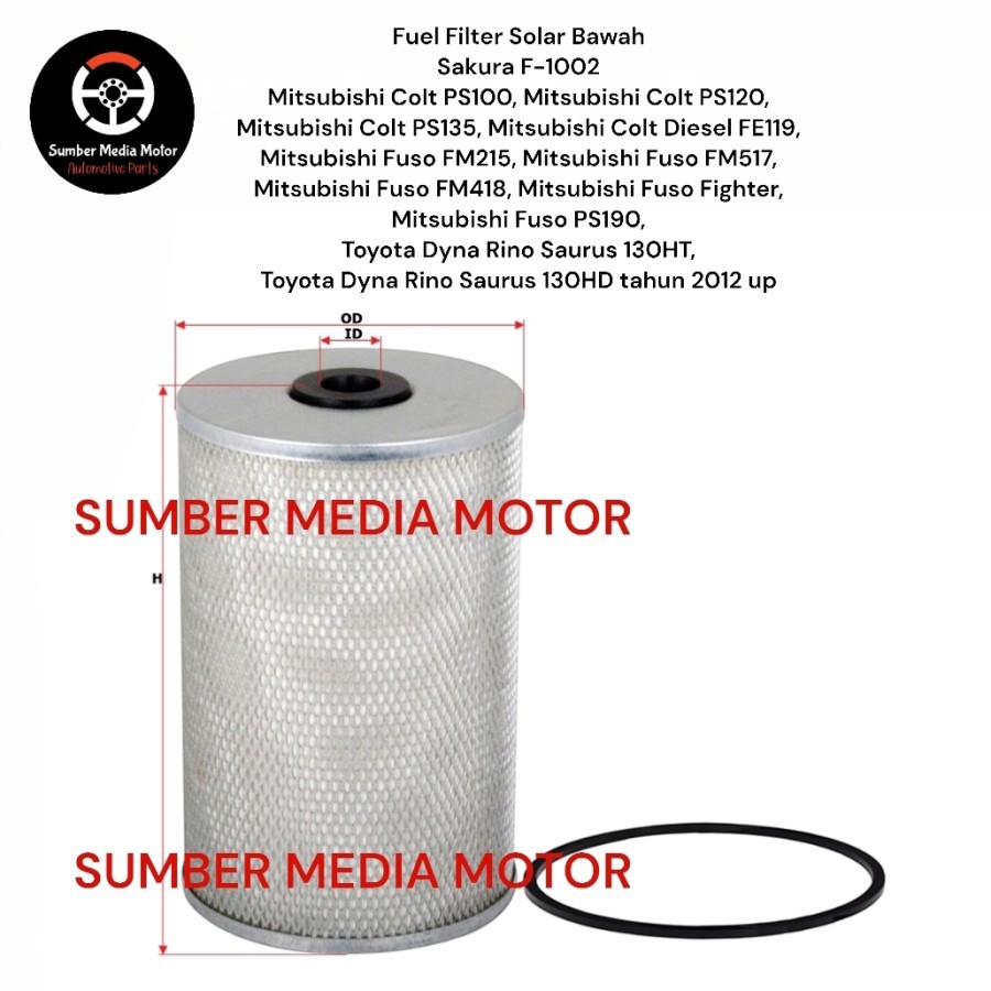 Sakura Fuel Filter Lower Diesel F-1002 Mitsubishi Colt PS100 ...
