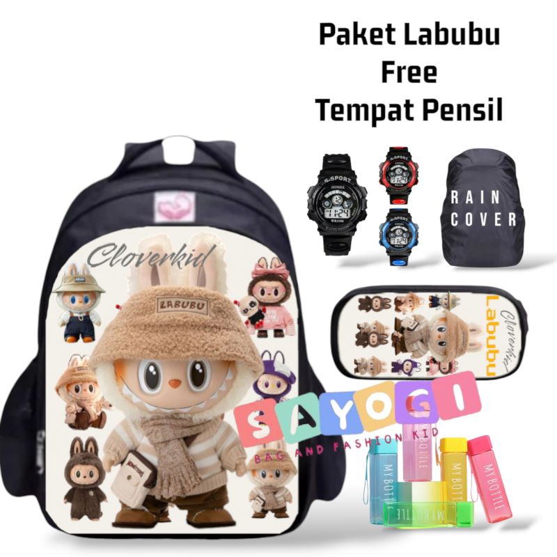 Bonus PENCIL CASE Labubu Bag for Girls School Backpack Kindergarten ...