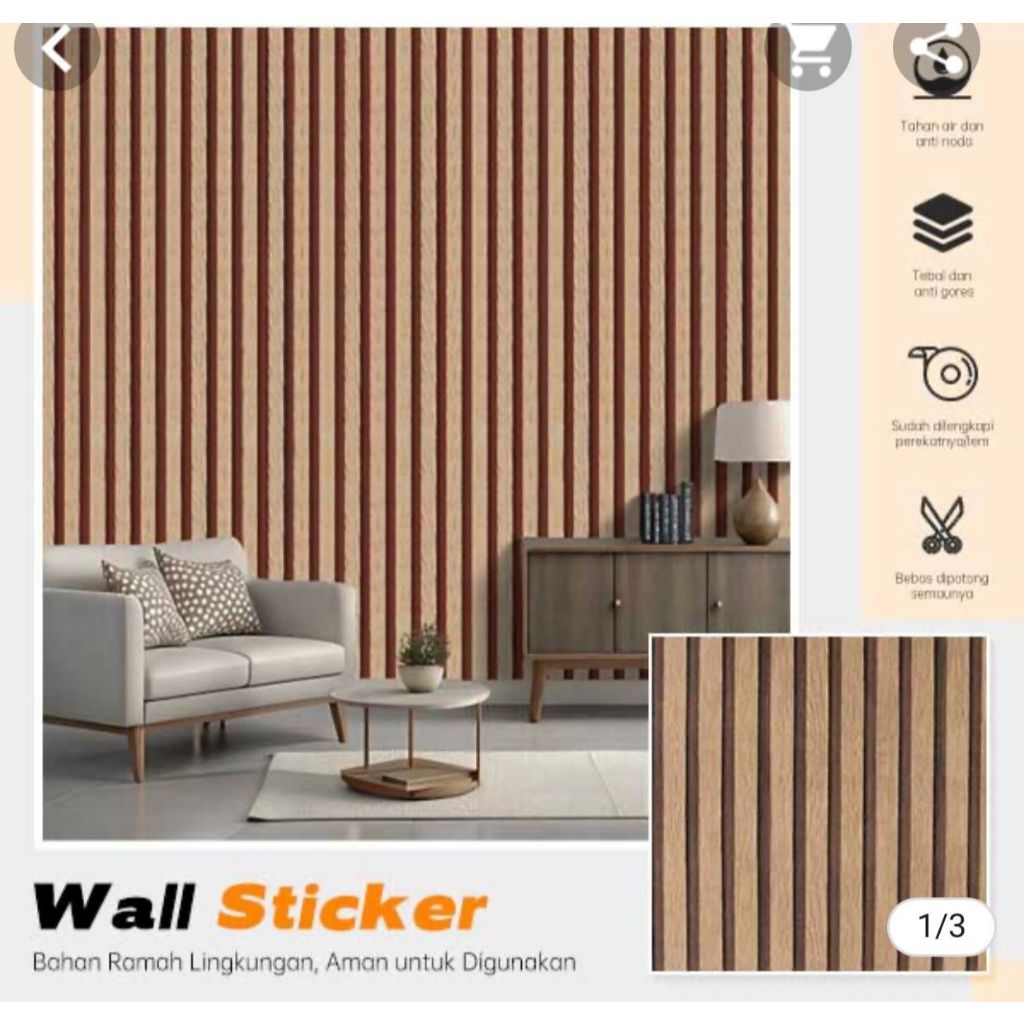 KAYU Wood Grain Motif Wall Wallpaper Size 8 to 10m X 45cm | Shopee Malaysia