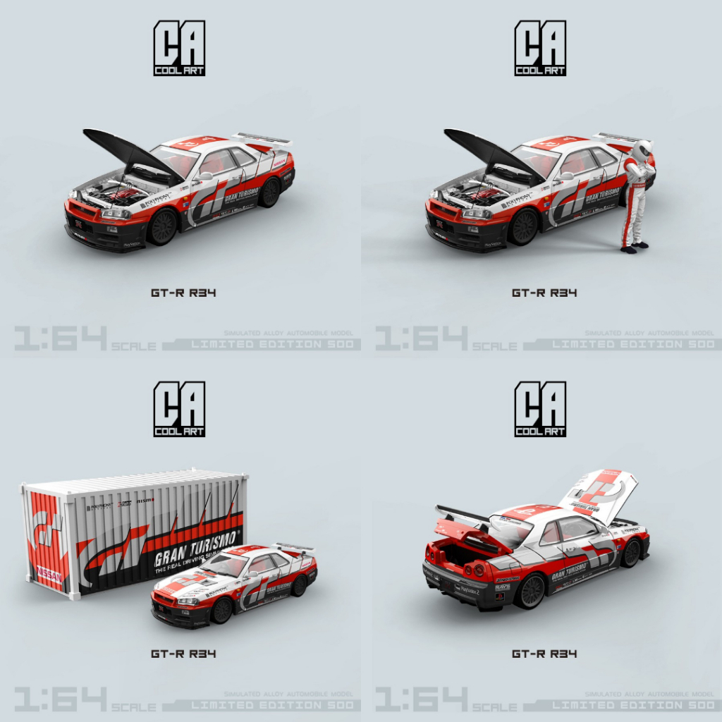 Miniscale Cool Art Collection Nissan Skyline GT-R R34 Open Hood & Trunk ...