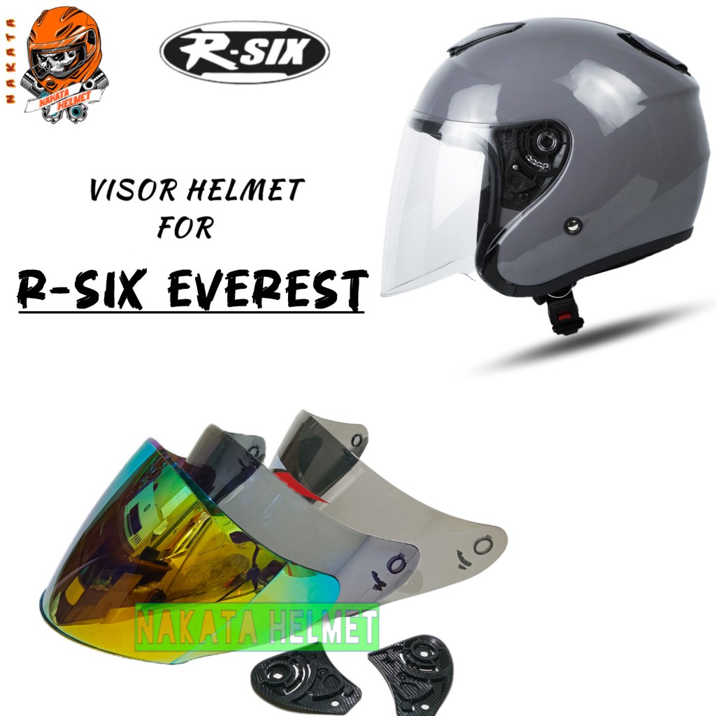 HITAM R-six EVEREST helmet visor flat visor helmet R six everes rsix ...