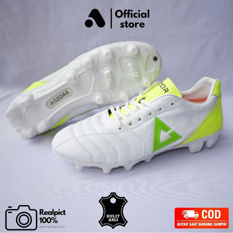 Original AOZORA LUGGA FG men's soccer shoes, white stabilo, genuine ...