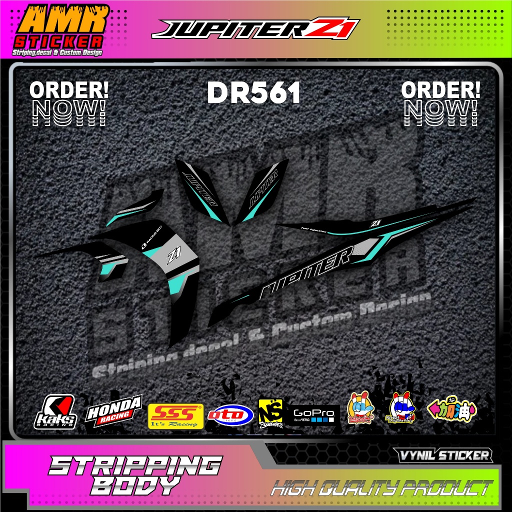 HITAM PUTIH MERAH Jupiter Z1 FACELIFT STRIPING STICKER LIS STICKER SEMI ...