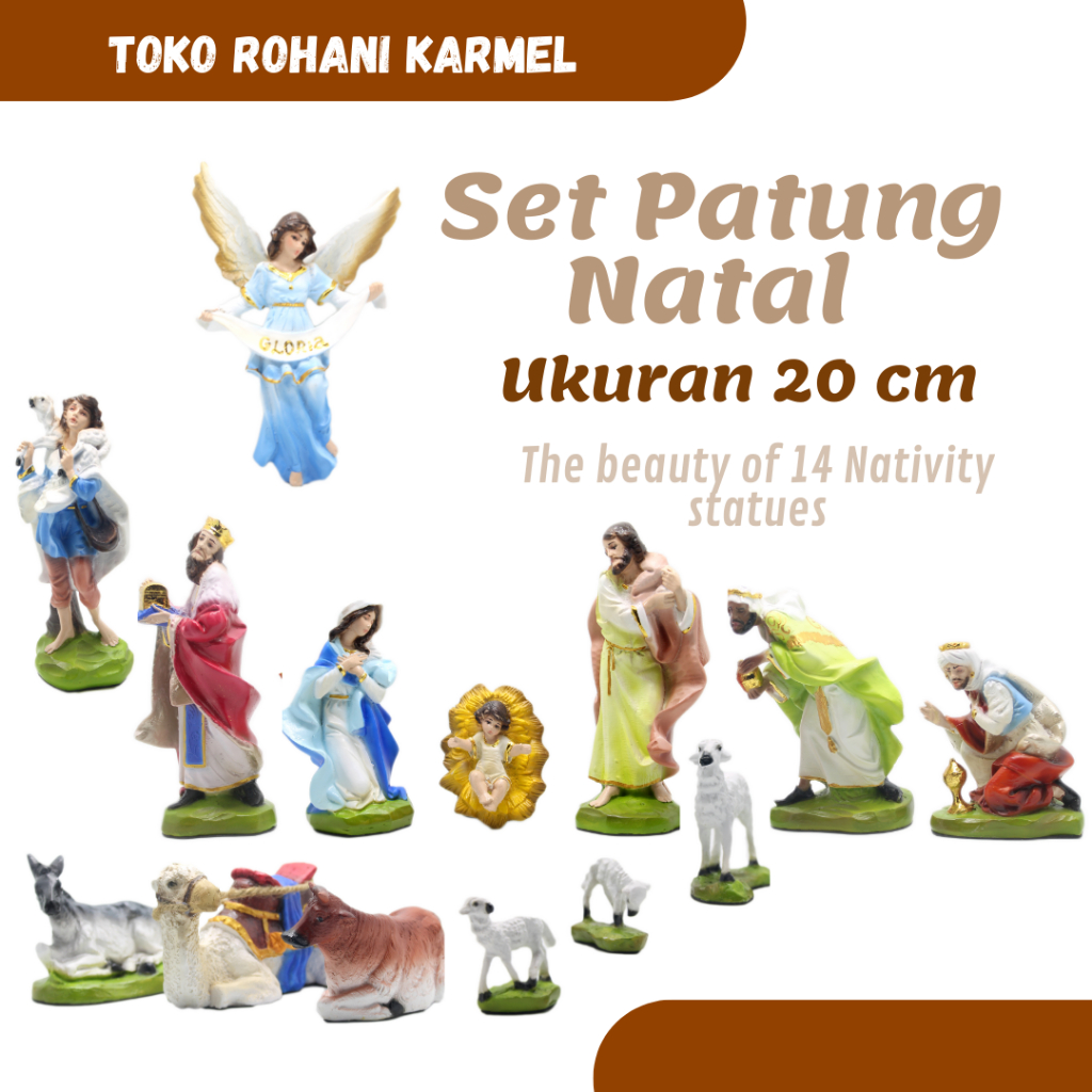 20 CM CHRISTMAS STATUE SET / CHRISTMAS GIFT / NATIVITY SCANE / GOD ...