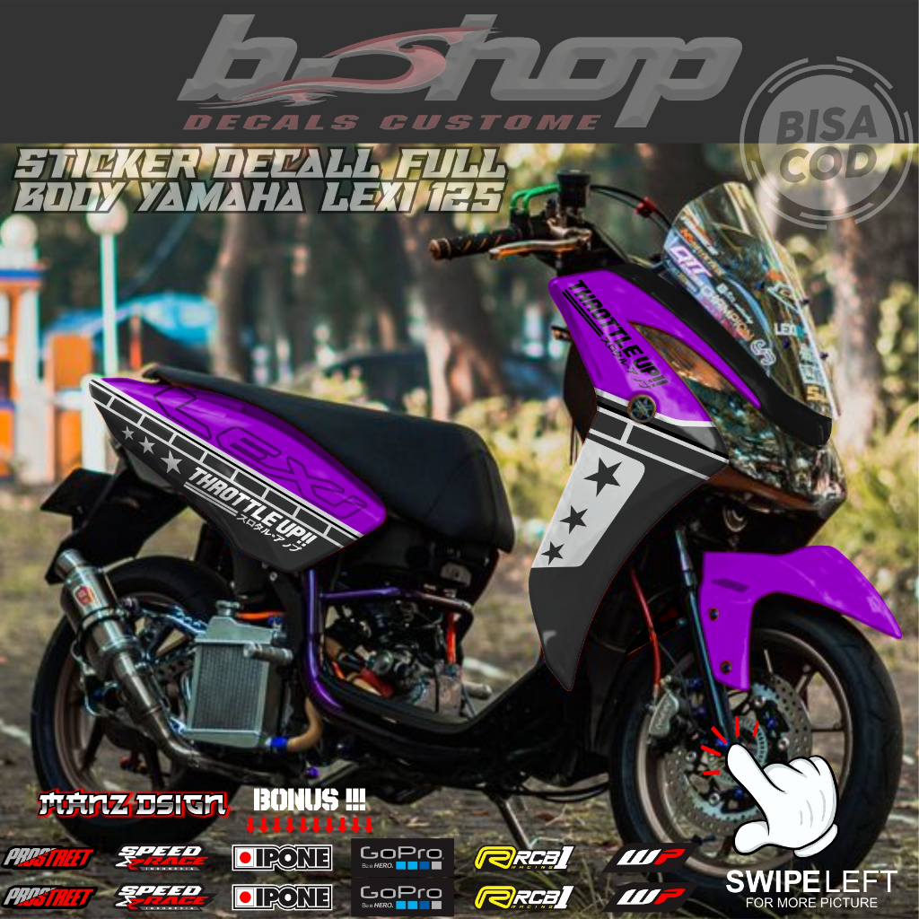 Yamaha Lexi Full Bofy Decal Throttleup Motif Various Color Choices ...