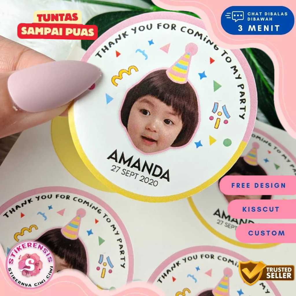 Children's Birthday Round Stickers Birthday Stickers Free Design ...