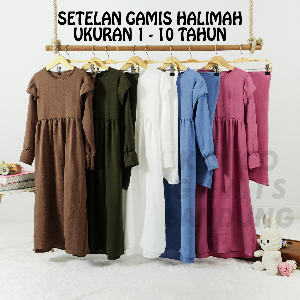 PUTIH White Gamis Set for Girls 1-10 Years Plain Children's Abaya Gamis ...