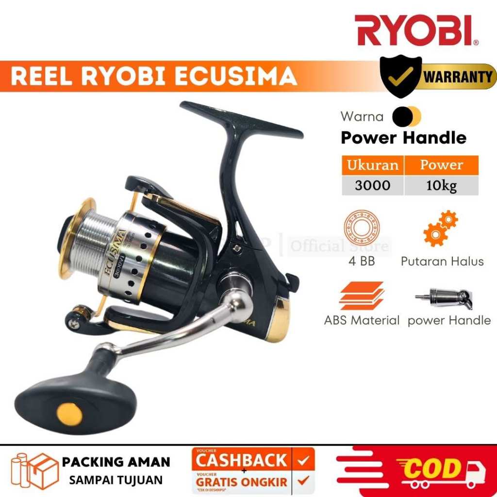 Ryobi Ecusima Vi 2000 3000 6000 8000 Power Handle Fishing Reel | Shopee ...