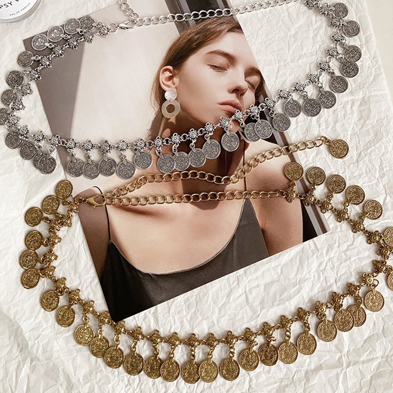 Vendi - Indian Women's Belt Bohemian Belly Dance Chain Belt Coin Hip ...