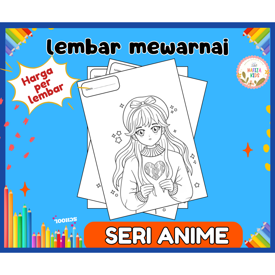 Coloring Anime pictures for elementary and middle school children in A4 ...