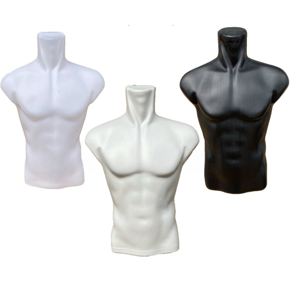 ADULT MALE MANNEQUIN STATUE HALF BODY MUSCLE CLEAR BUTEK AND BLACK ...