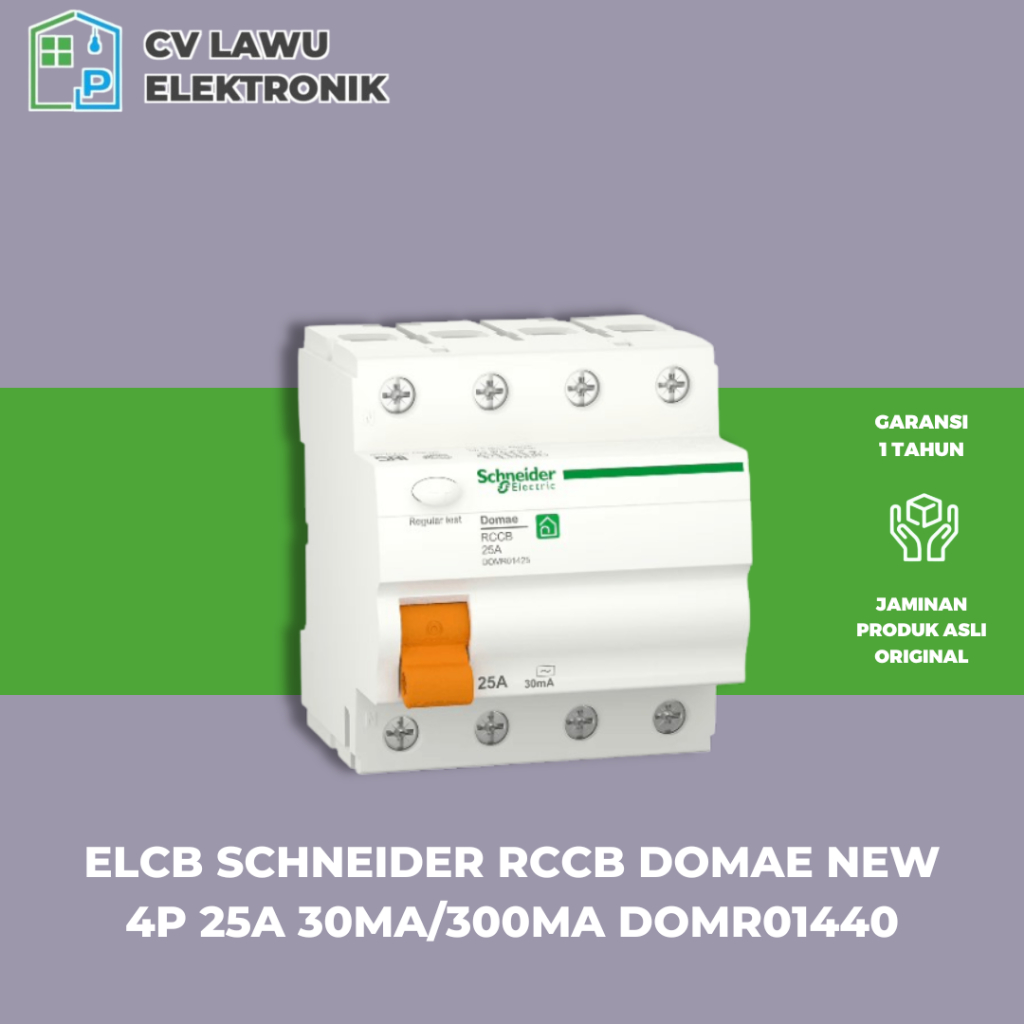 Elcb SCHNEIDER RCCB DOMAE NEW 4P 25A 30MA 300MA DOMR01425 | Shopee Malaysia