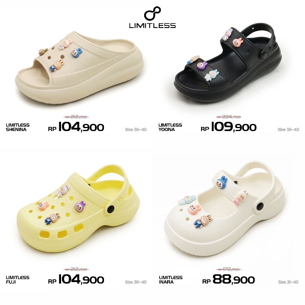 Limitless Clay LABUBU Women's Slip On Sandals Fashion Trendy Latest Eva ...