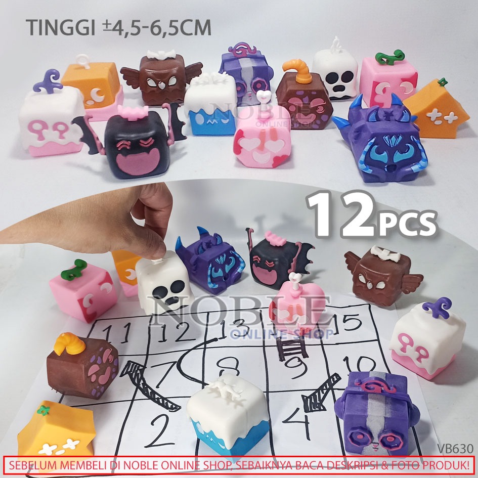 12 Pcs Blox Fruits Halloween Monster Cake Display Pieces Toy Topper ...
