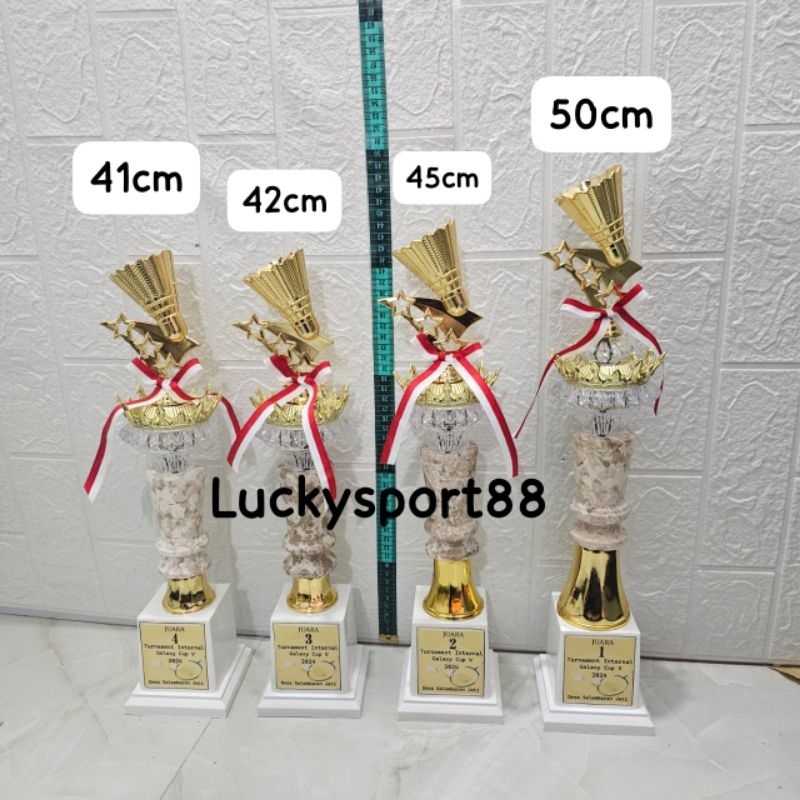 Badminton Trophy Shuttle Cock Marble Cup 1 SET 1234 (Crown + Marble ...