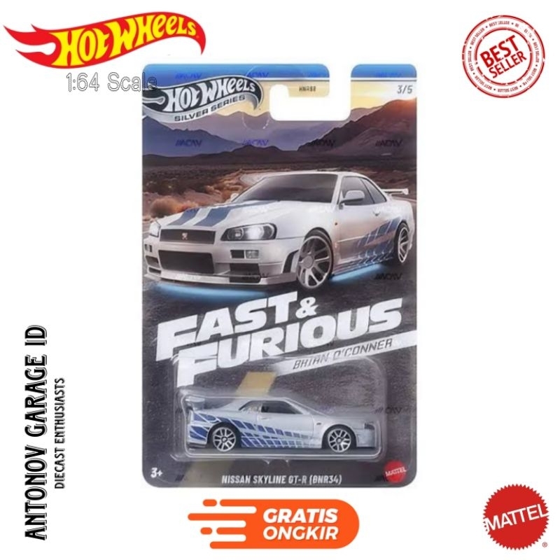 Hot Wheels Fast Furious - Nissan Skyline GT-R R34 Brian O'Conner ...