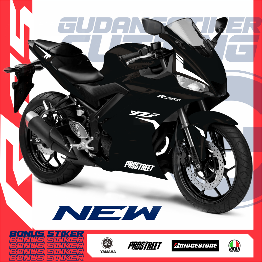 MOTORCYCLE CUTTING STRIPING R25 NEW STICKER YAMAHA YZF STICKER 250CC ...