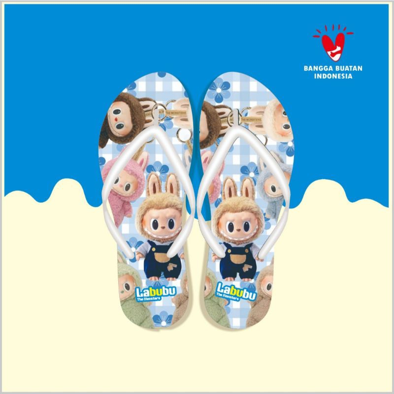 Trendy Viral Labubu Motif Women's Flip-flops | Shopee Malaysia