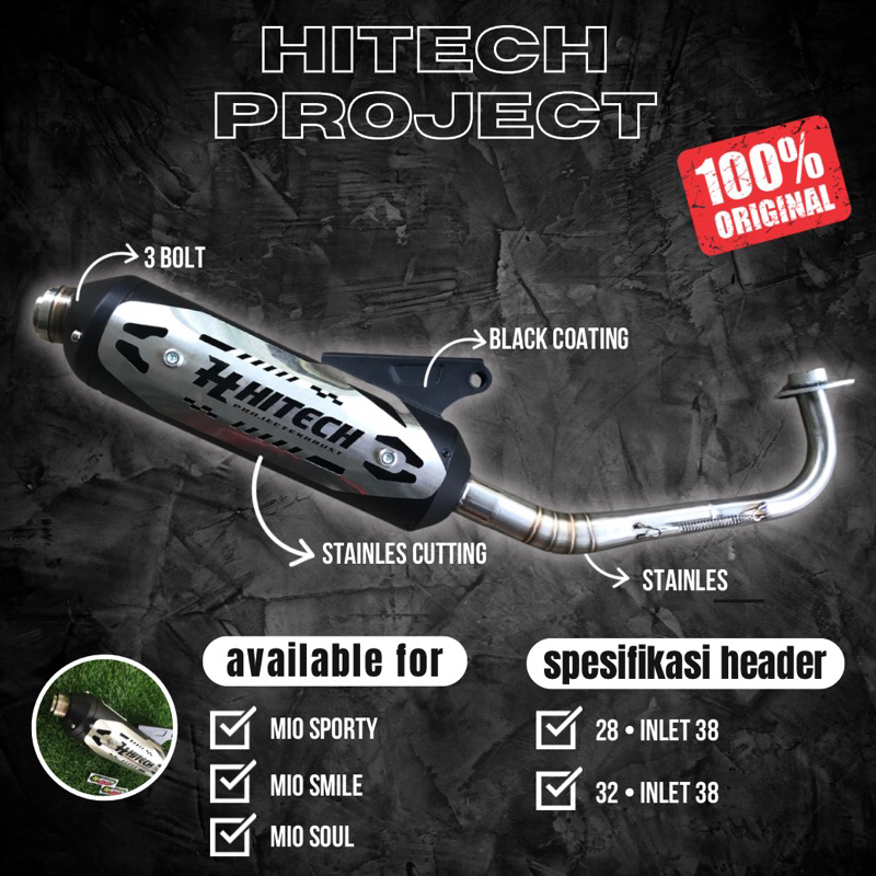 Original HITECH PROJECT mio exhaust cool cool sound pnp mio soul mio ...