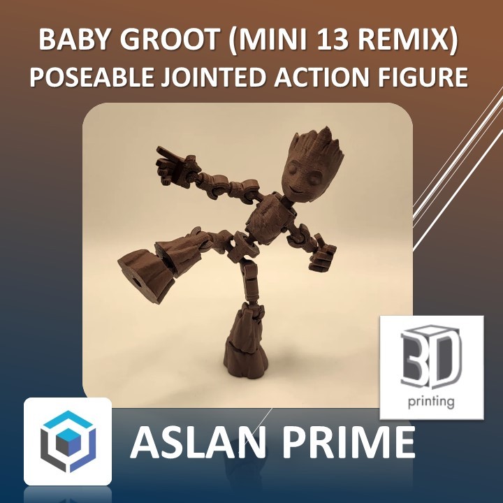 Mini 13 BABY GROOT EDITION JOINT POSEABLE ACTION FIGURE 3D Print DUMMY ...
