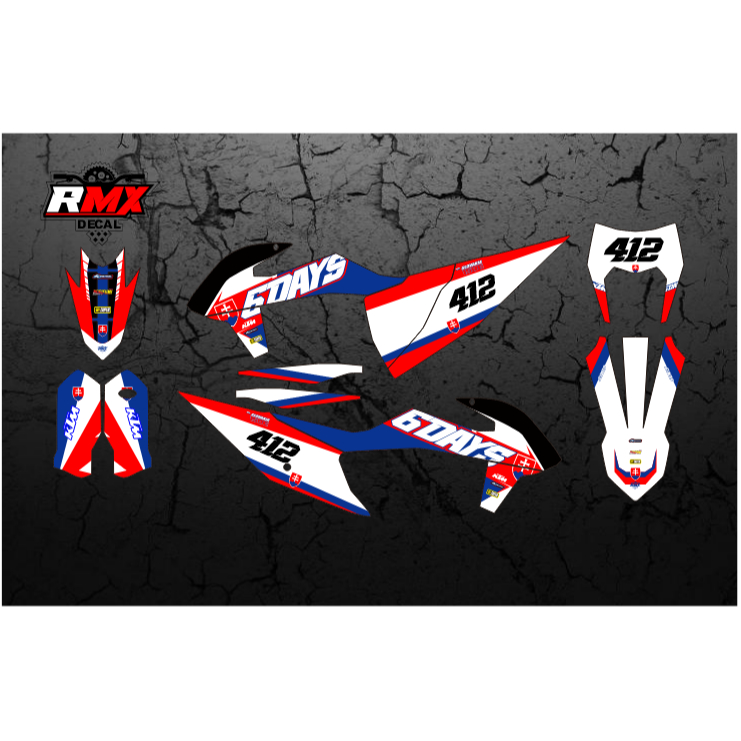 PUTIH HIJAU HITAM MERAH Decal KTM 250 SX 2019 FULLBODY (005) KTM EXC ...