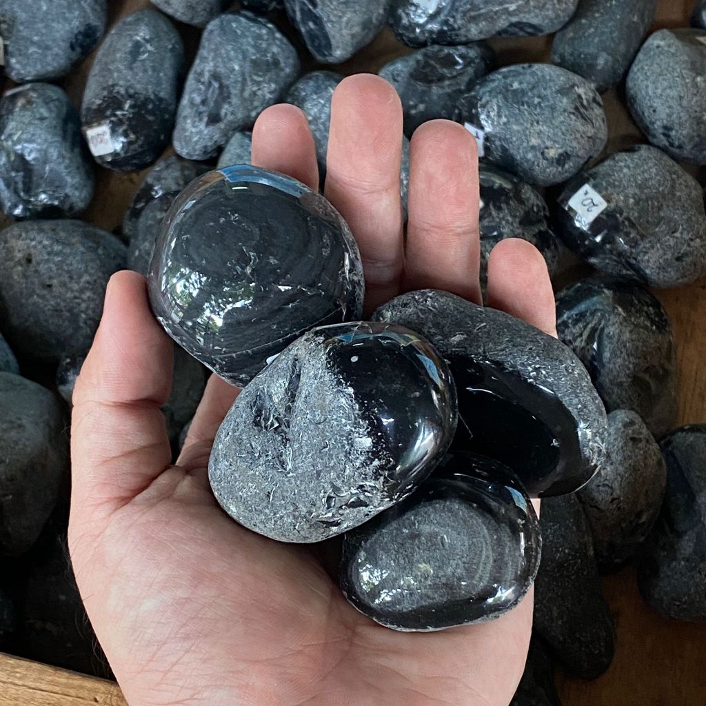Obsidian Chunks - Volcanic Obsidian Rough Polished Partly - Healing ...