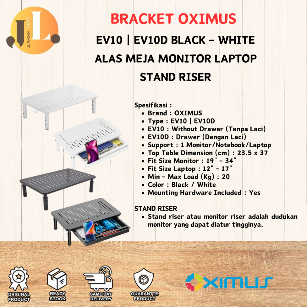 Oximus EV10 | Ev10d Laptop Monitor Stand Riser Multi-Purpose Table Base ...