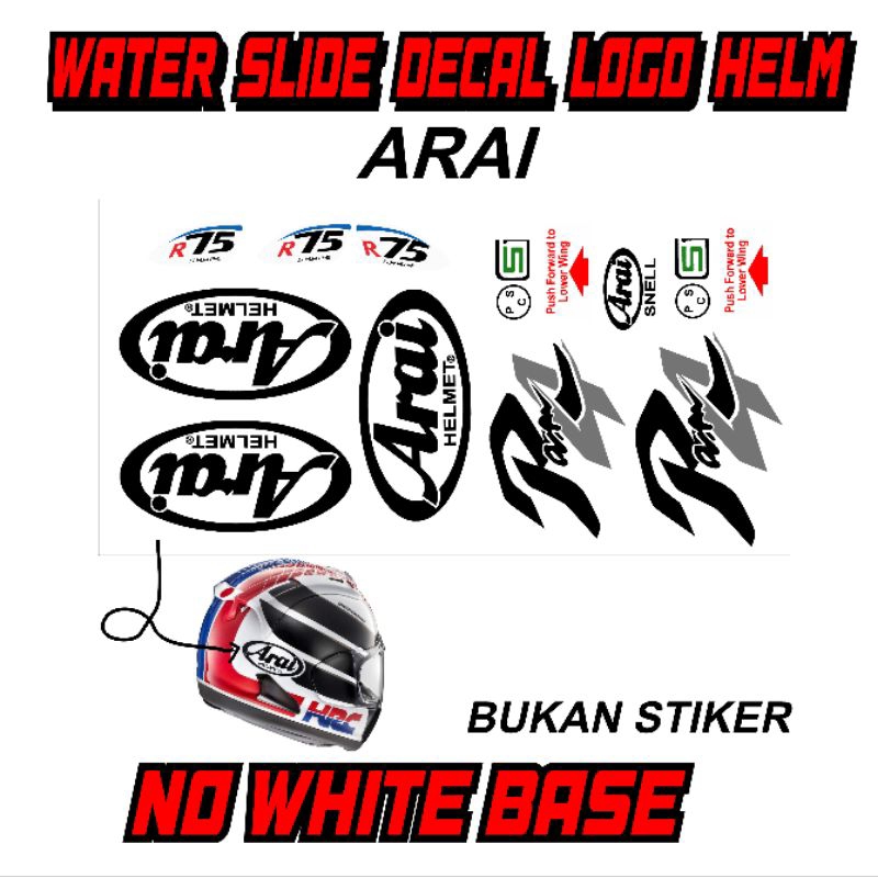 Water slide decal arai helmet logo set (not a sticker) | Shopee Malaysia