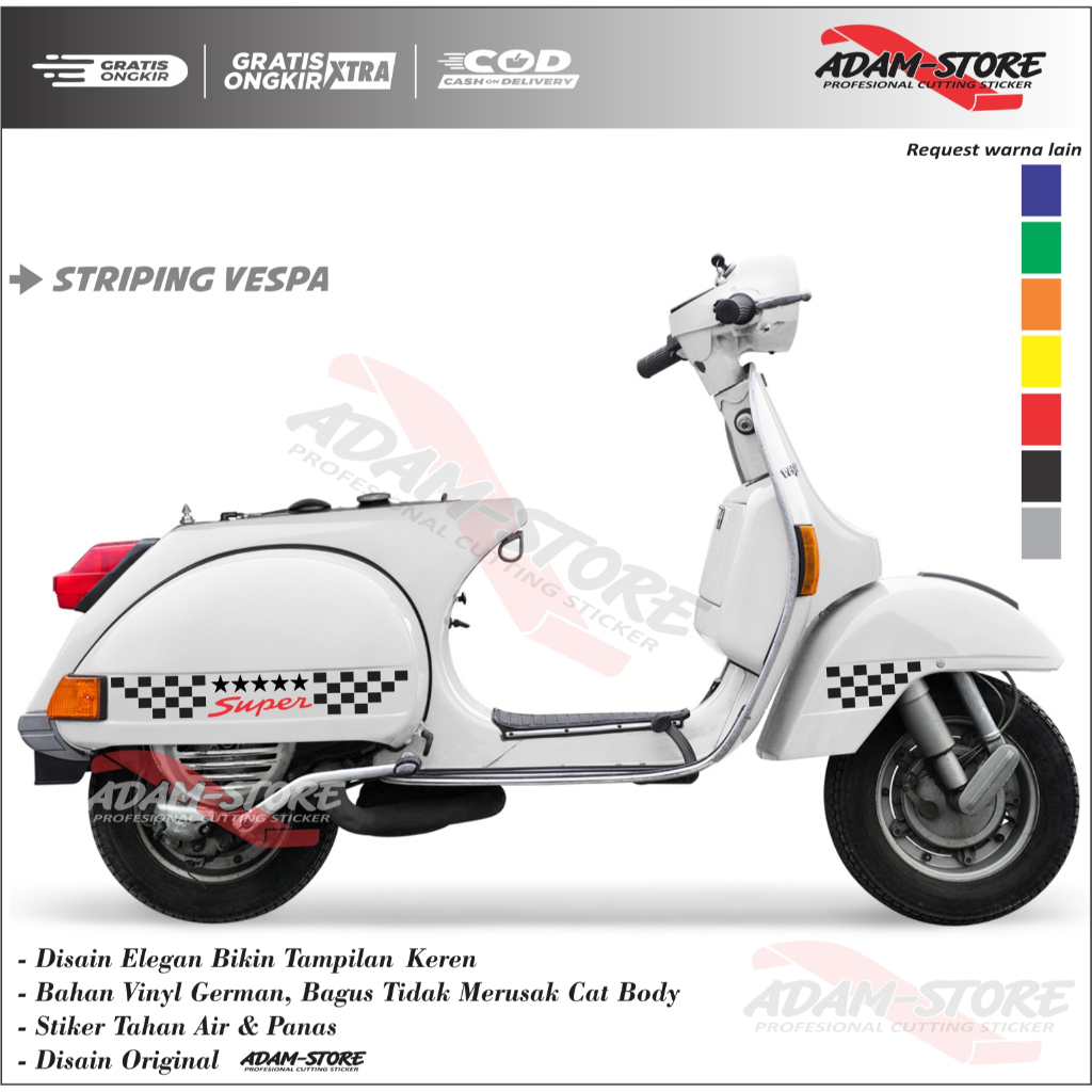 Vsa5 vespa px motorbike Sticker, chess box model Sticker, vespa px ...