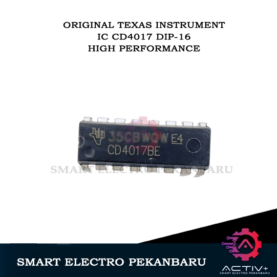 Original IC CD4017 DIP-16 TEXAS INSTRUMENT CD4017BE CD 4017 BE Counter ...