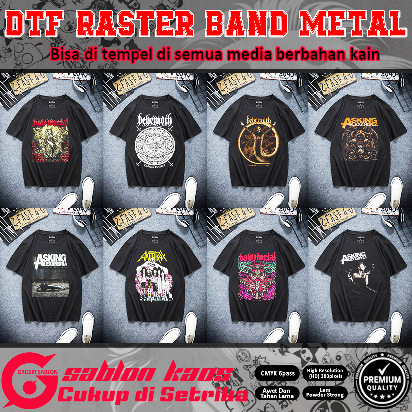 Raster DTF screen printing, metal band sticker t-shirt screen printing ...