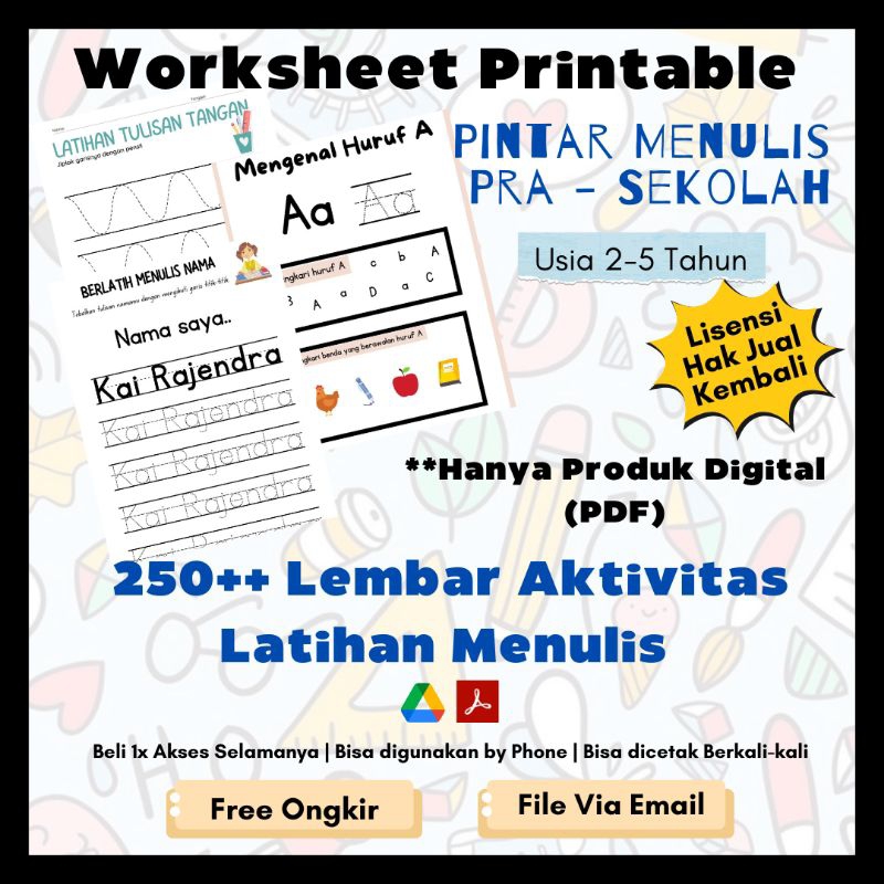 250++ Digital Printable Worksheets for Smart Children to Write ...