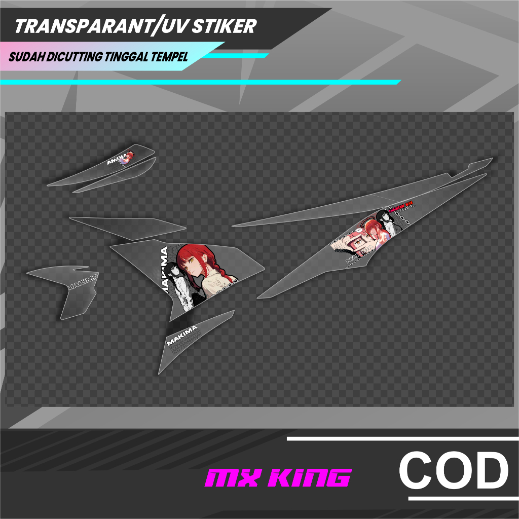 Simple CLEAR TRANSPARENT STRIPING YAMAHA MX KING MAKIMA CHAINSAW MAN UV ...