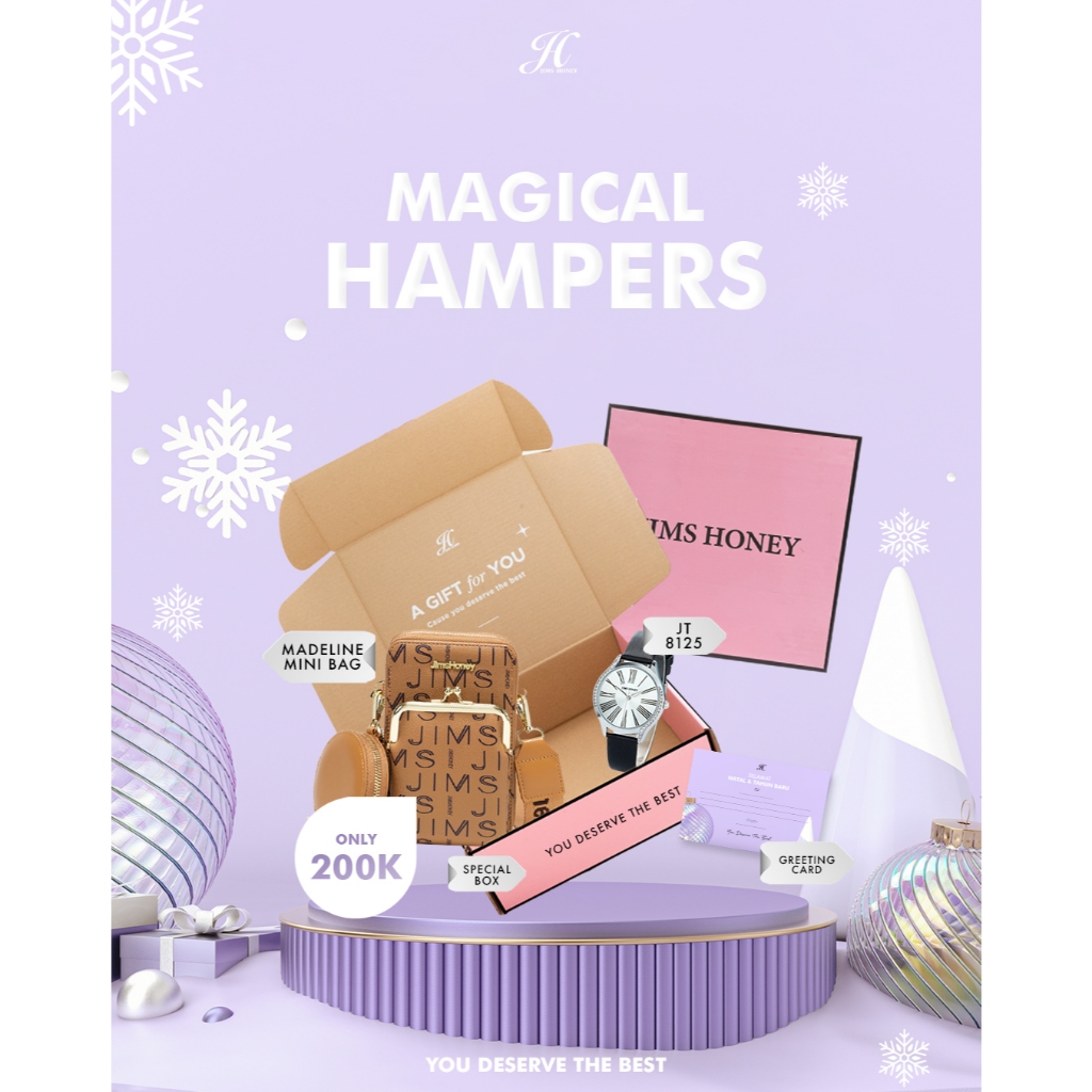 (NATURAL Hampers) MAGICAL HAMPERS - MADELINE BAG + JT 8125 + BOX + CARD ...